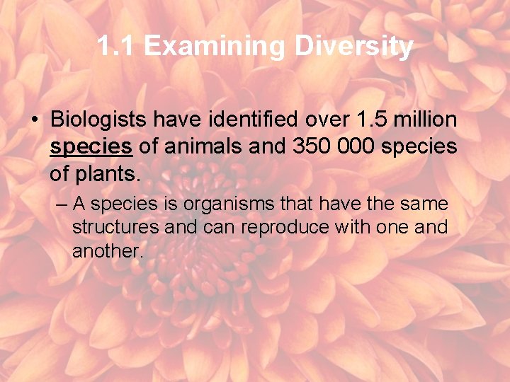 Unit A Biological Diversity Chapter 1 Biological Diversity