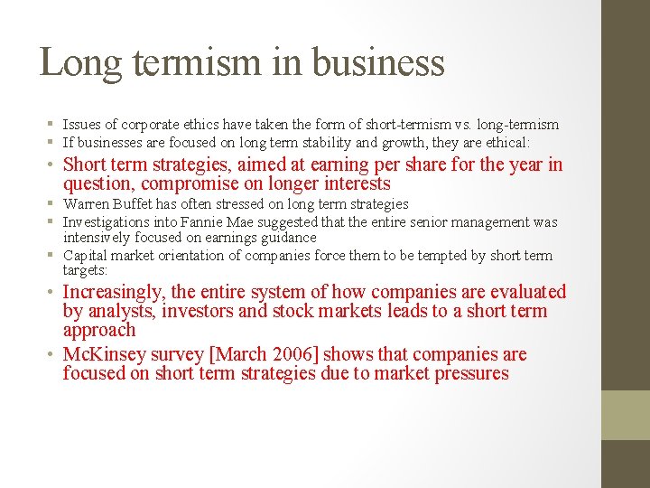 BUSINESS ETHICS AS A KEY FACTOR IN CORPORATE