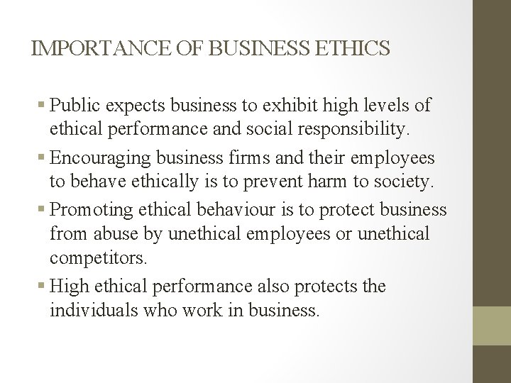 BUSINESS ETHICS AS A KEY FACTOR IN CORPORATE