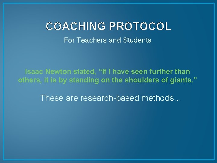 Coaching Teachers Students Establishing a Culture of Trust