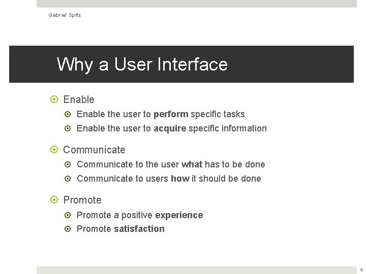 Gabriel Spitz What Is The User Interface Design