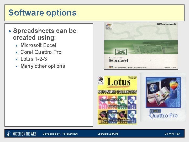 Spreadsheets and Non Spatial Databases Unit 4 Module