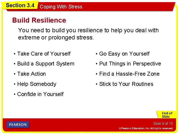 Section 3 4 Coping With Stress Objectives Identify