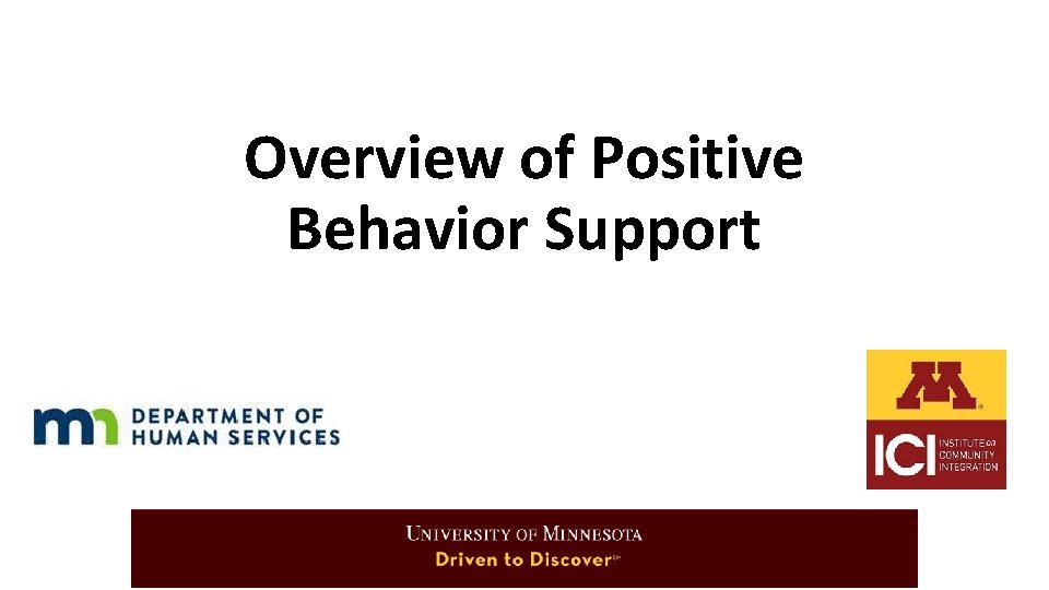 Introduction to Positive Behavior Support Planning Purpose Overview