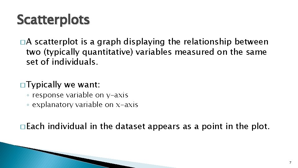 Introduction to Bivariate Data and Scatterplots Regression 1