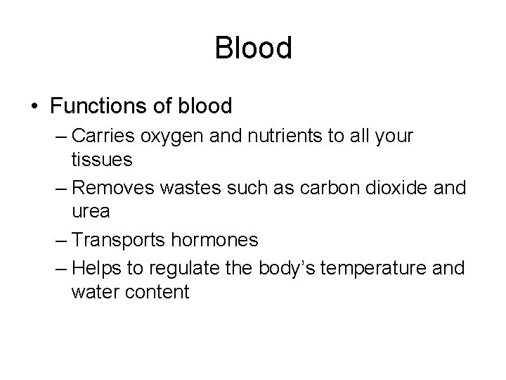 Structure of blood GCSE Applied Science Life Care