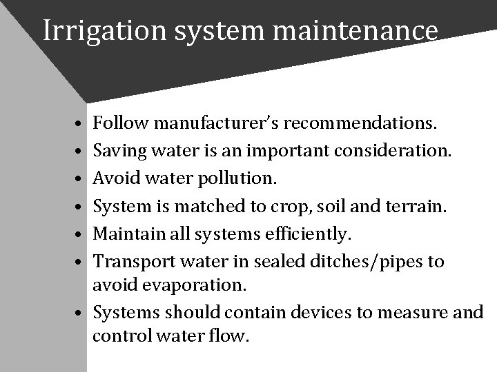 Operating Calibrating And Maintaining Irrigation Systems Lesson 4
