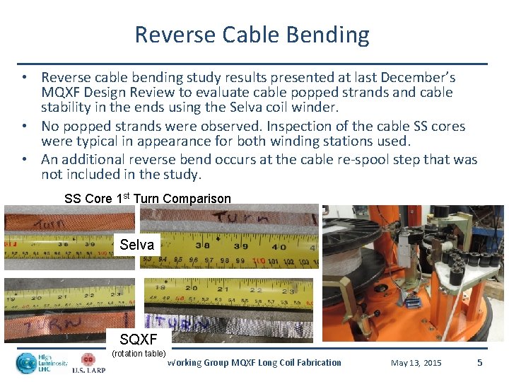 Working Group MQXF Long Coil Fabrication Status and