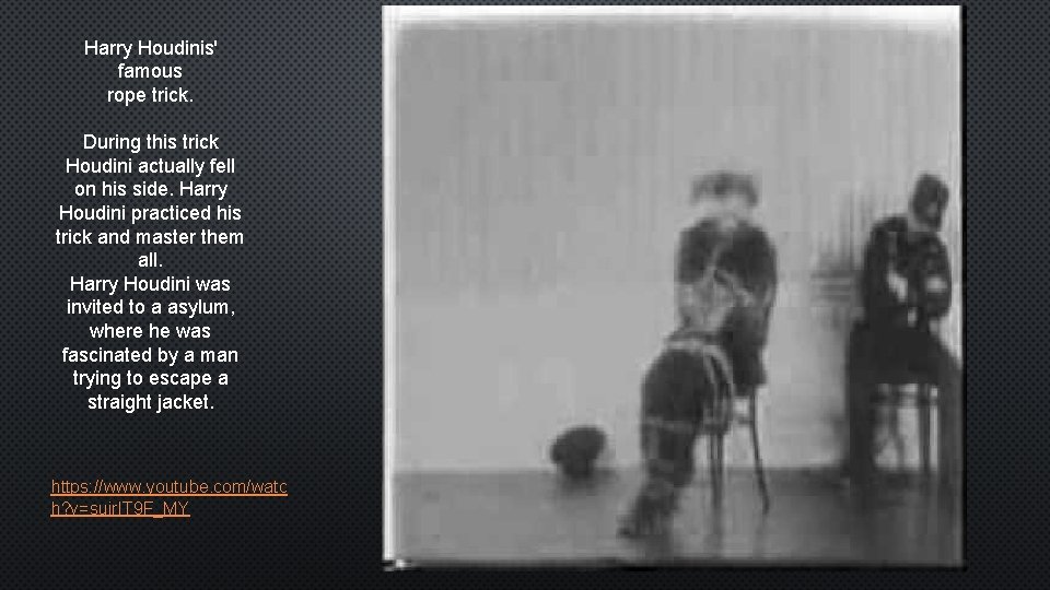 HARRY HOUDINI By Ryan Beron Harry Houdini death