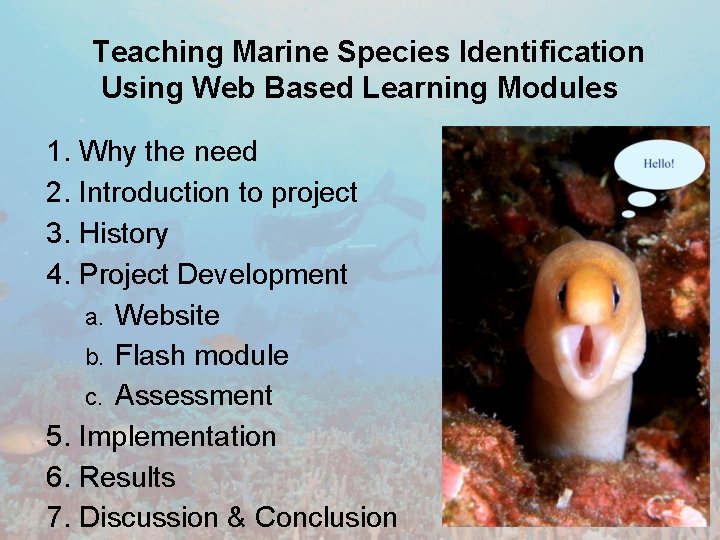 Teaching Marine Species Identification Using Web Based Learning