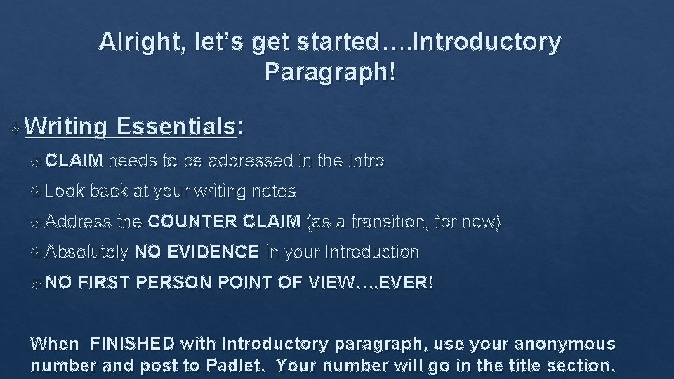 Evidence and Elaboration Building Support for your Claim