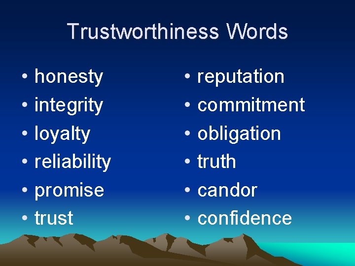 Character Education Character Trait Trustworthiness Trustworthiness ...