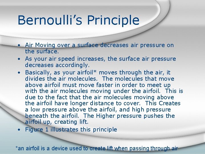 Principles Of Rotary Flight Eric Wasacz Bernoullis Principle