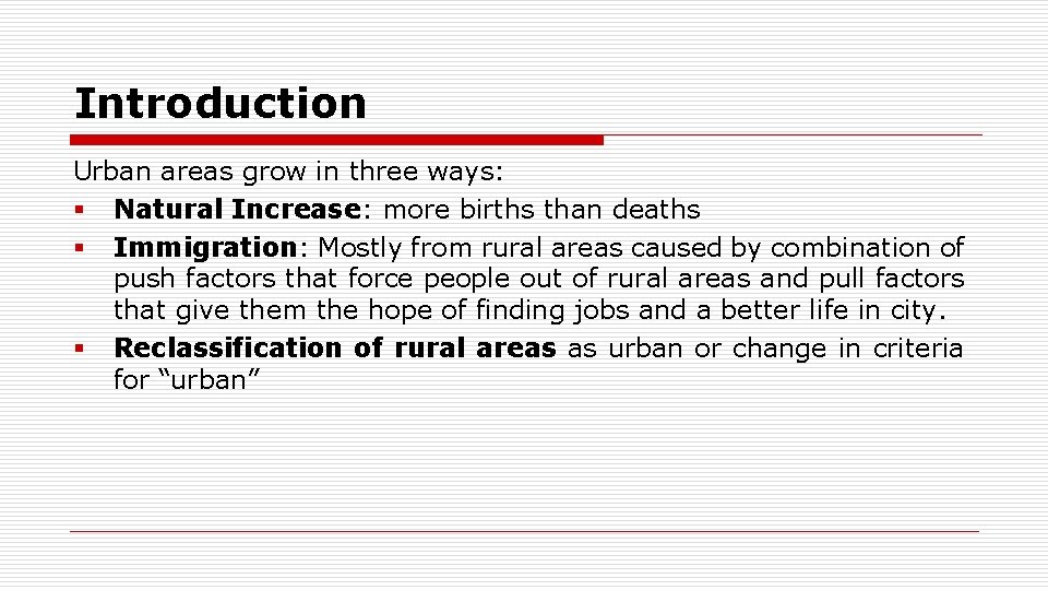 Measuring the Environmental Impact of Cities Introduction Urban
