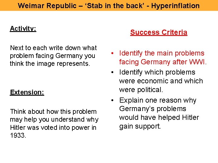 Weimar Republic Stab in the back Hyperinflation Germany