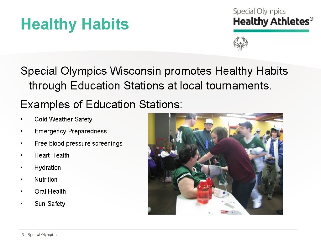 Special Olympics Wisconsin Healthy Habits Education Station 4162014