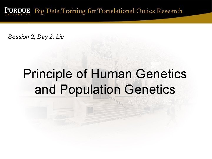 Big Data Training for Translational Omics Research Session