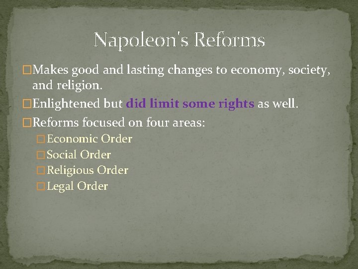 The Napoleonic Era 1799 1815 Napoleon Bonparte 1769