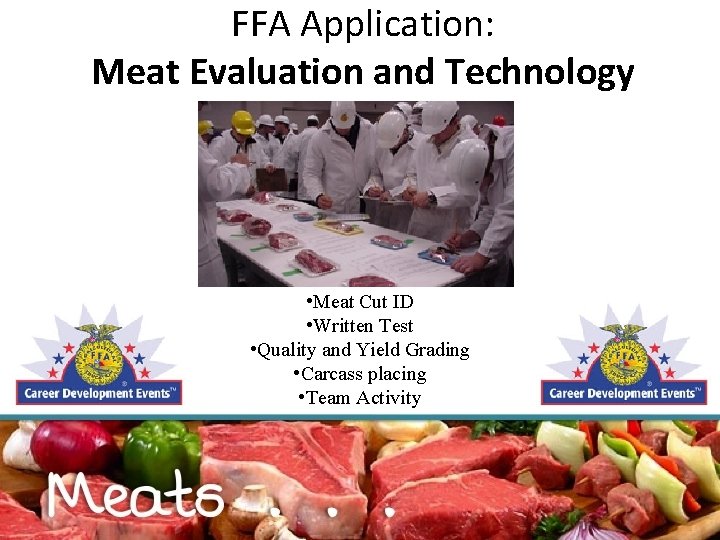 Meats A Identify the differences between beef pork