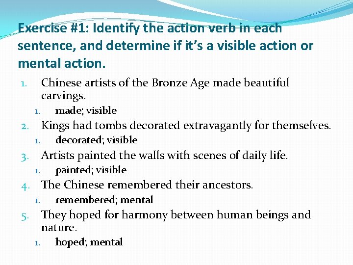 Chapter 17 Verbs Section 17 1 Action Verbs