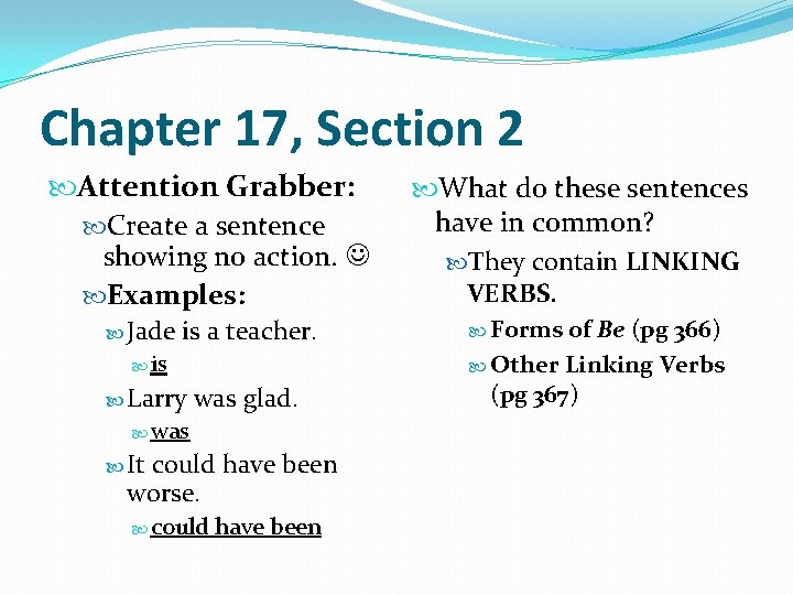 Chapter 17 Verbs Section 17 1 Action Verbs