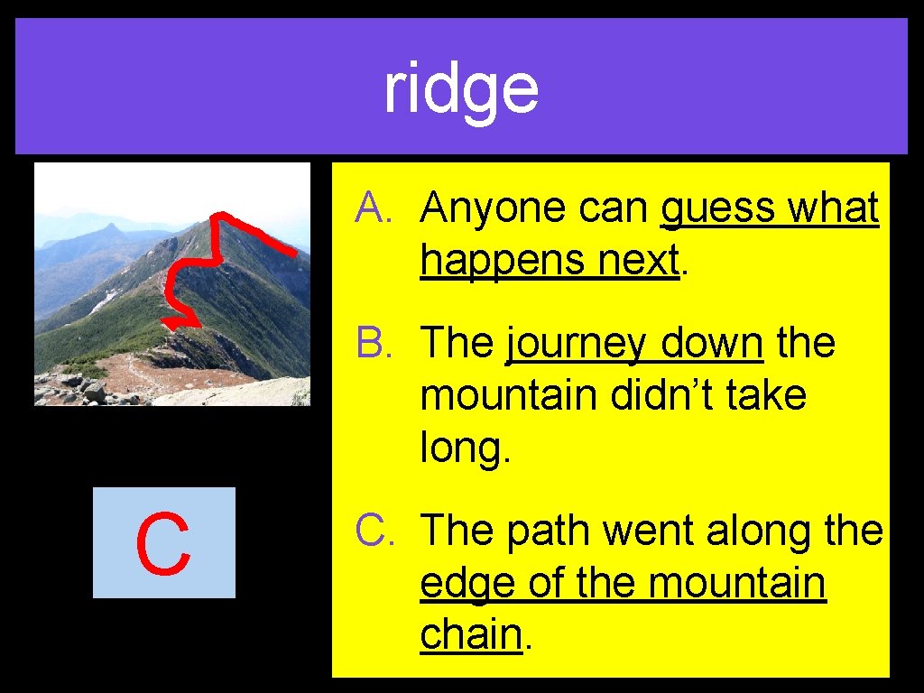 Cliff Hanger Vocabulary 01 Vocabulary 02 Quiz 01