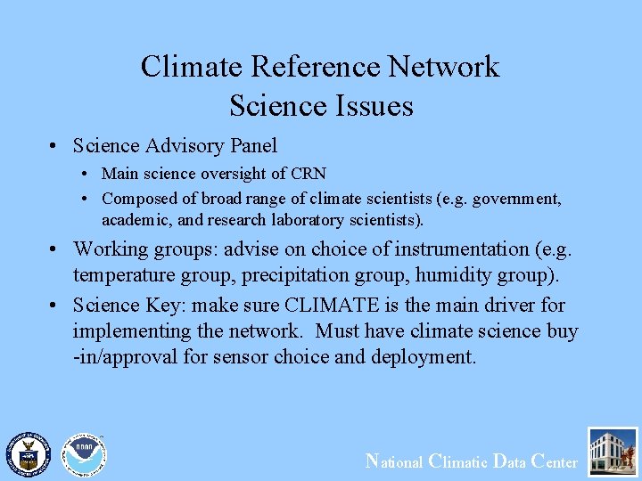 Climate Reference Network Science Issues Network DensitySpatial Distribution