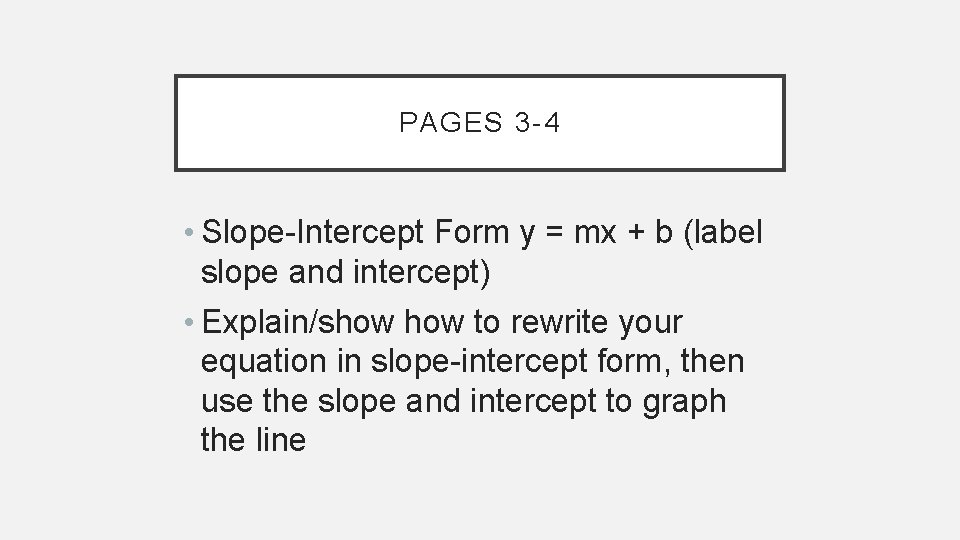 PROJECT LINEAR EQUATION BOOK CC Algebra 1 period