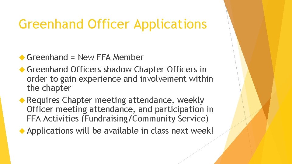 FFA PLEDGE FFA MEMBERS WHY ARE WE TO