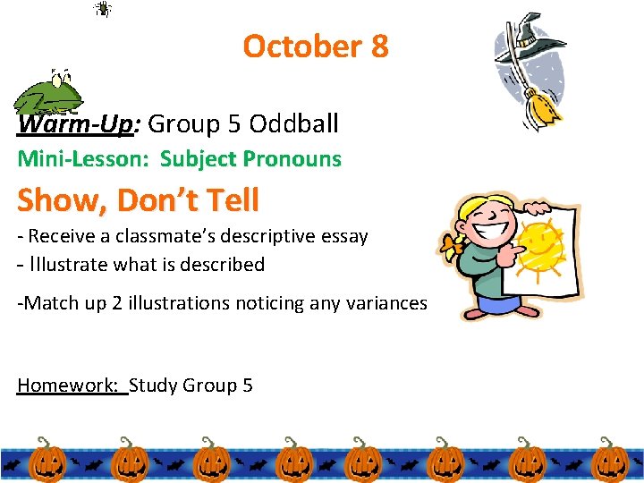 October 6 WarmUp Pick up Knowsys Practice from