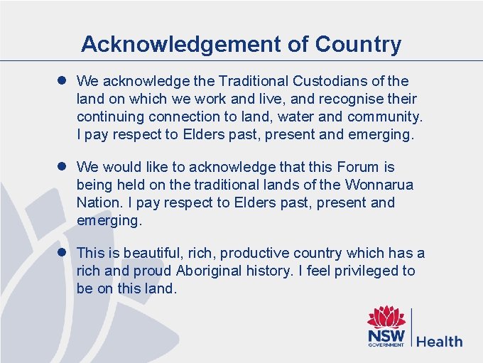 Aboriginal Mental Health and Wellbeing Linking policy to