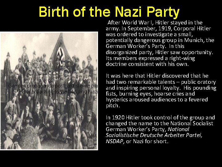 Hitlers Rise to Power Created by The Birmingham
