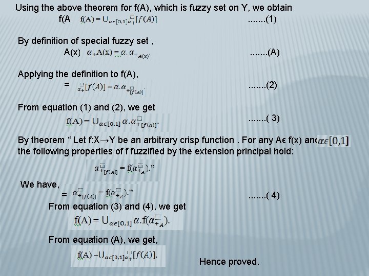 PRESENTATION ON SUBJECT FUZZY SETS AND THEIR APPLICATIONS