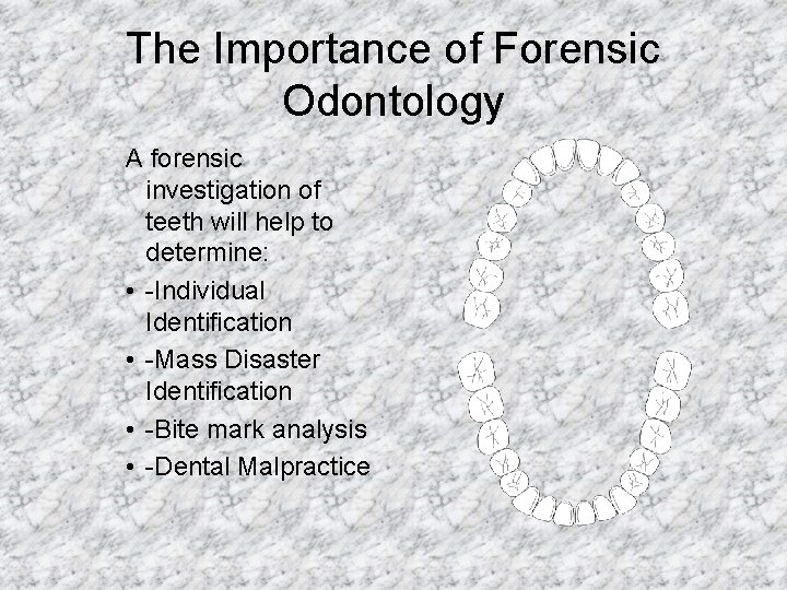 Forensic Odontology Teeth and Bite Mark Evidence What