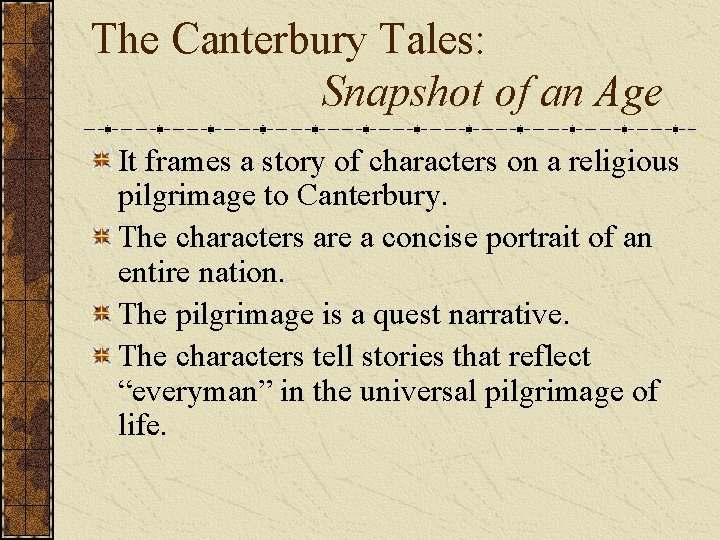 A Study of The Canterbury Tales Important Historical