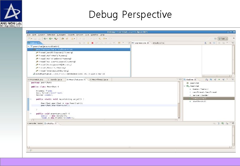 Debugging in the Eclipse stseiranate com ANU NGN