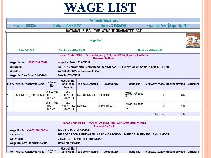 EMUSTER ROLL EMEASUREMENT BOOK WAGE LIST PAY SLIP