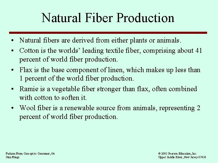 Chapter 5 Textile Fiber and Fabric Production Copyright