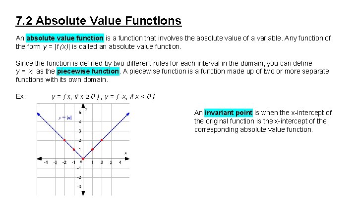 Chapter 7 Absolute Value and Reciprocal Funtions 7