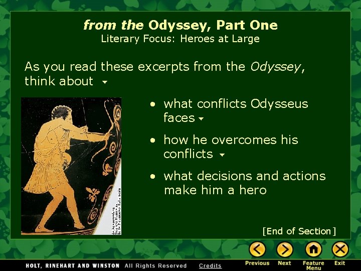 from the Odyssey Part One by Homer translated