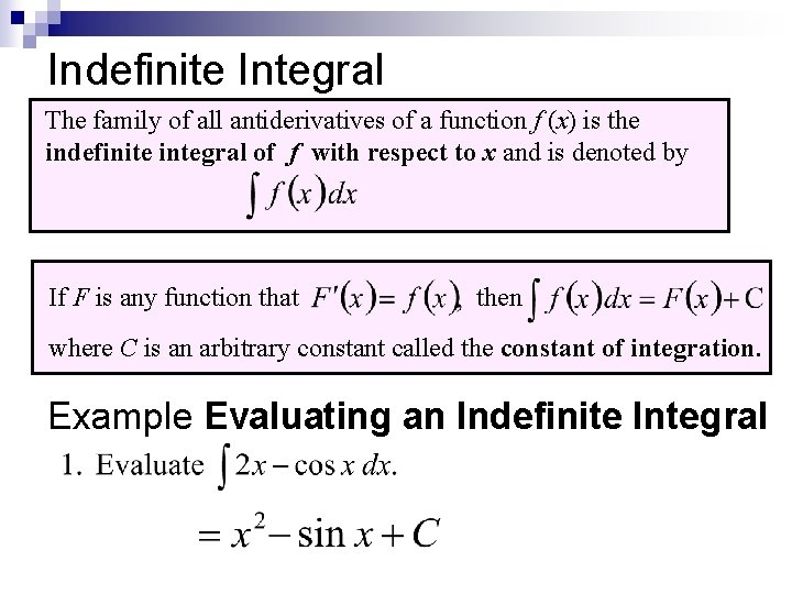 6 2 Antidifferentiation by Substitution Quick Review What