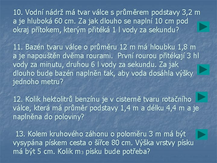 VLEC een slovn lohy Objem vlce Povrch vlce