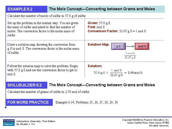 EXAMPLE 6 1 Converting between Moles and Number