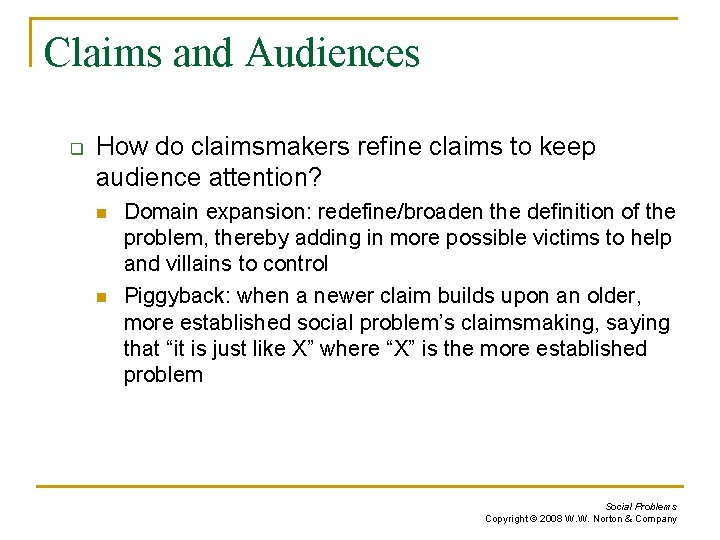 Norton Media Library Chapter 2 Claims Joel Best
