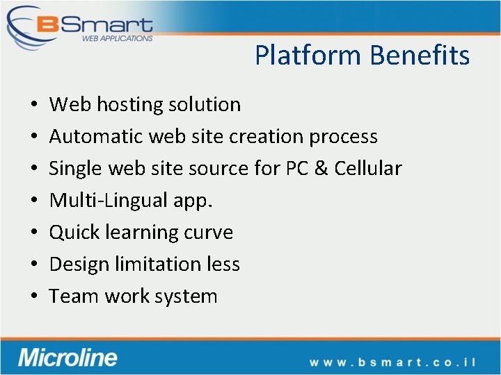 What is BSmart Web application platform for building