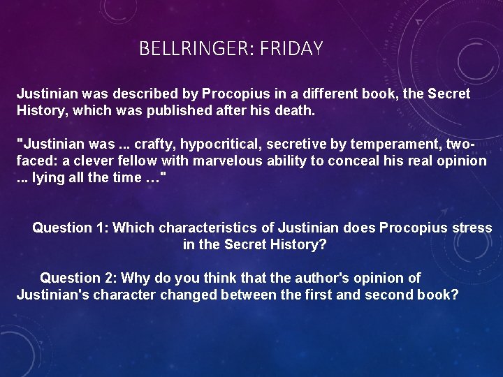 CH 3 2 THE BYZANTINE EMPIRE BELLRINGER THURSDAY