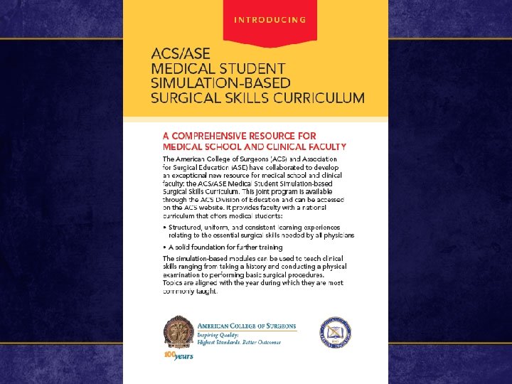 ACSASE Medical Student SimulationBased Surgical Skills Curriculum Robert