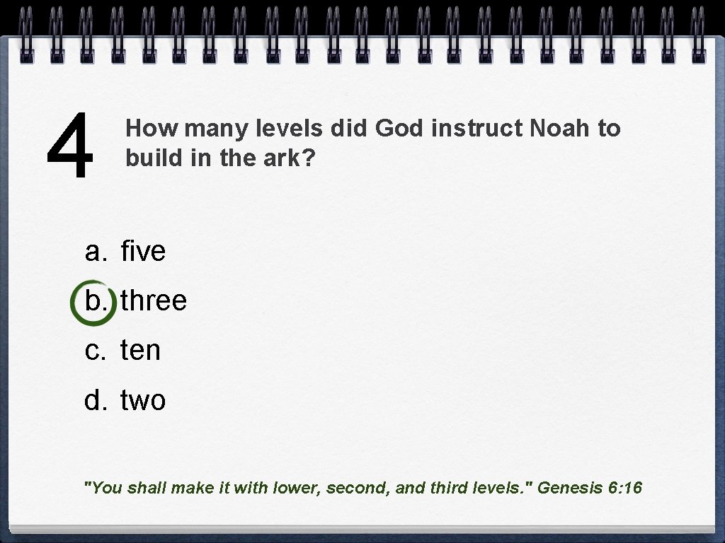 Bible Quiz On Noah and the Flood For
