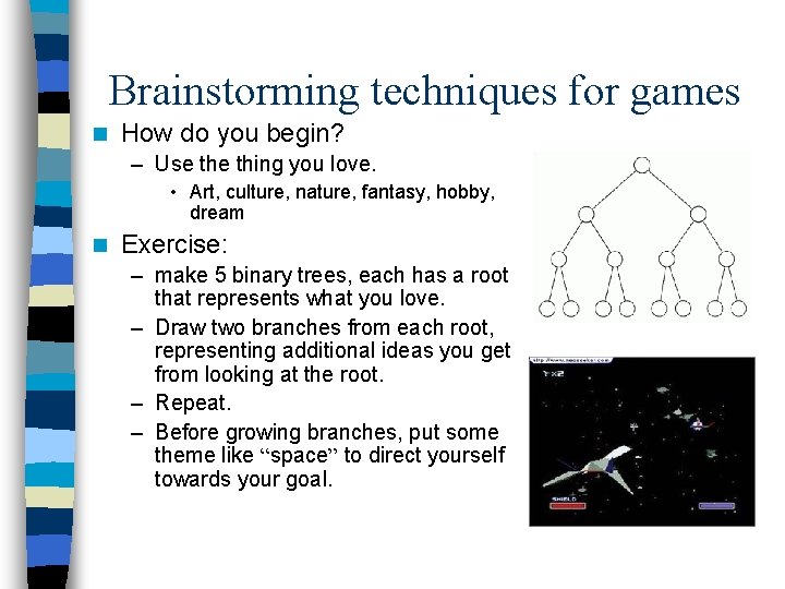 Brainstorming and Focus Game Design Vishnu Kotrajaras Ph