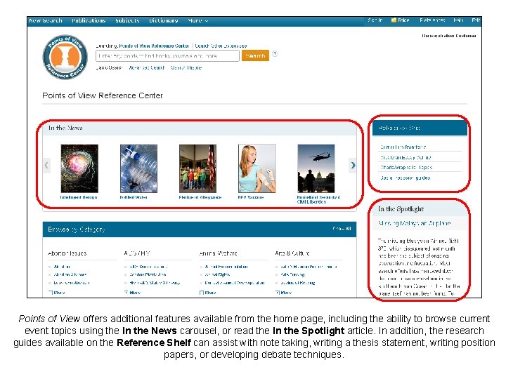 Tutorial POINTS OF VIEW REFERENCE CENTER support ebsco